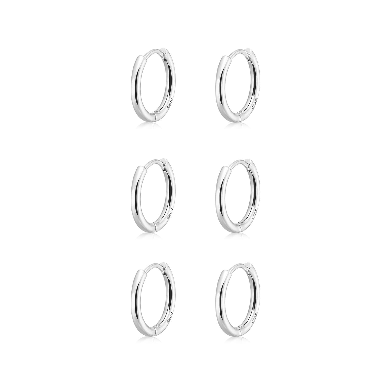 Gold Hoop Earrings Set for Women Men, 14k Gold Plated Hypoallergenic ...
