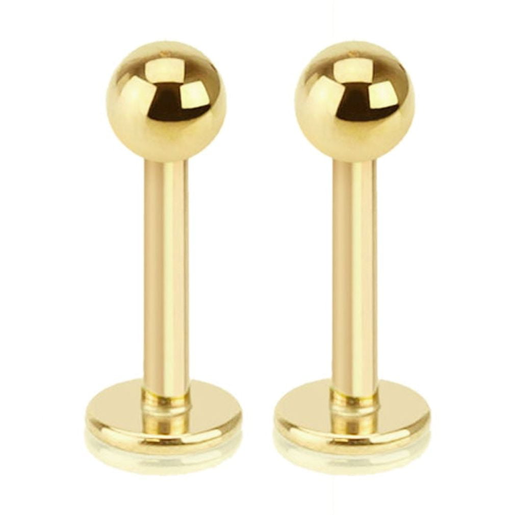 Gold I.P. 14G 10mm Surgical Steel Labret Monroe Cartilage Tragus Studs ...
