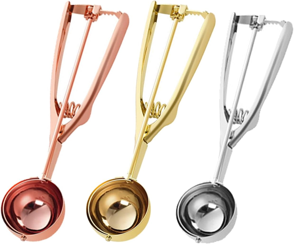 Gold Ice Cream Scoop Stainless Steel Cookie Scoops for Baking Melon ...