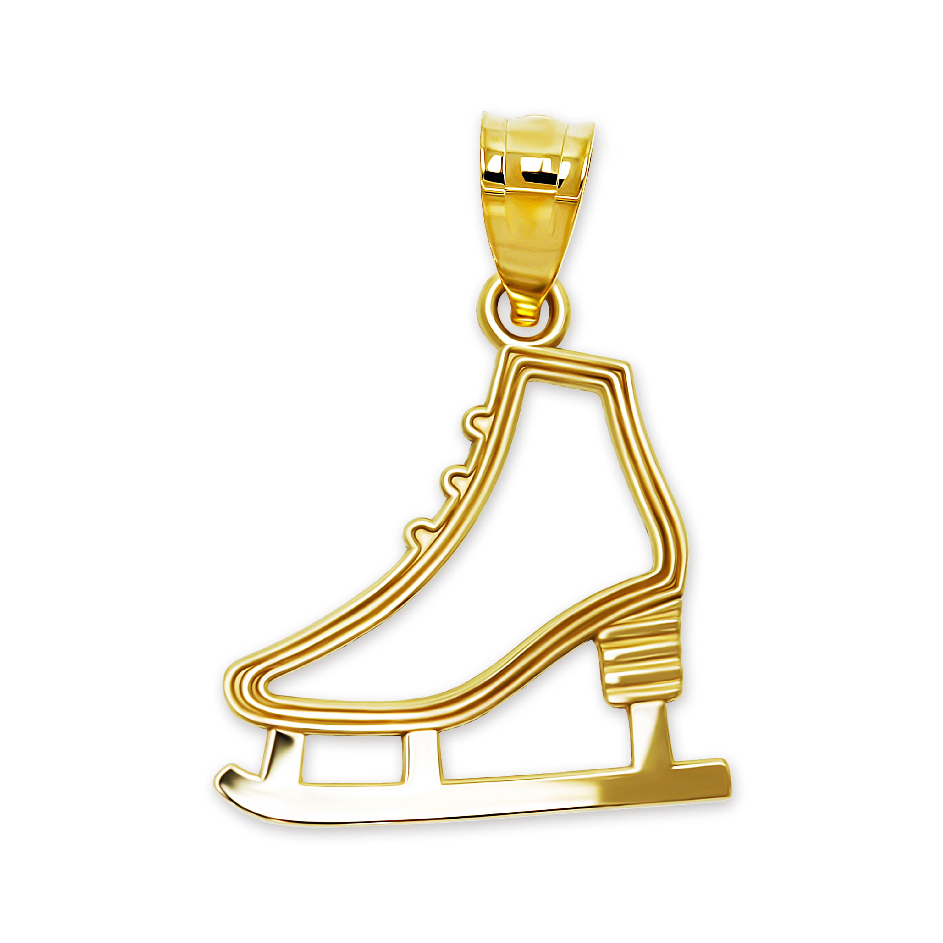 Gold Ice Skate Charm - 10 Karat Solid Gold - Ice Skate Shoe Pendant ...