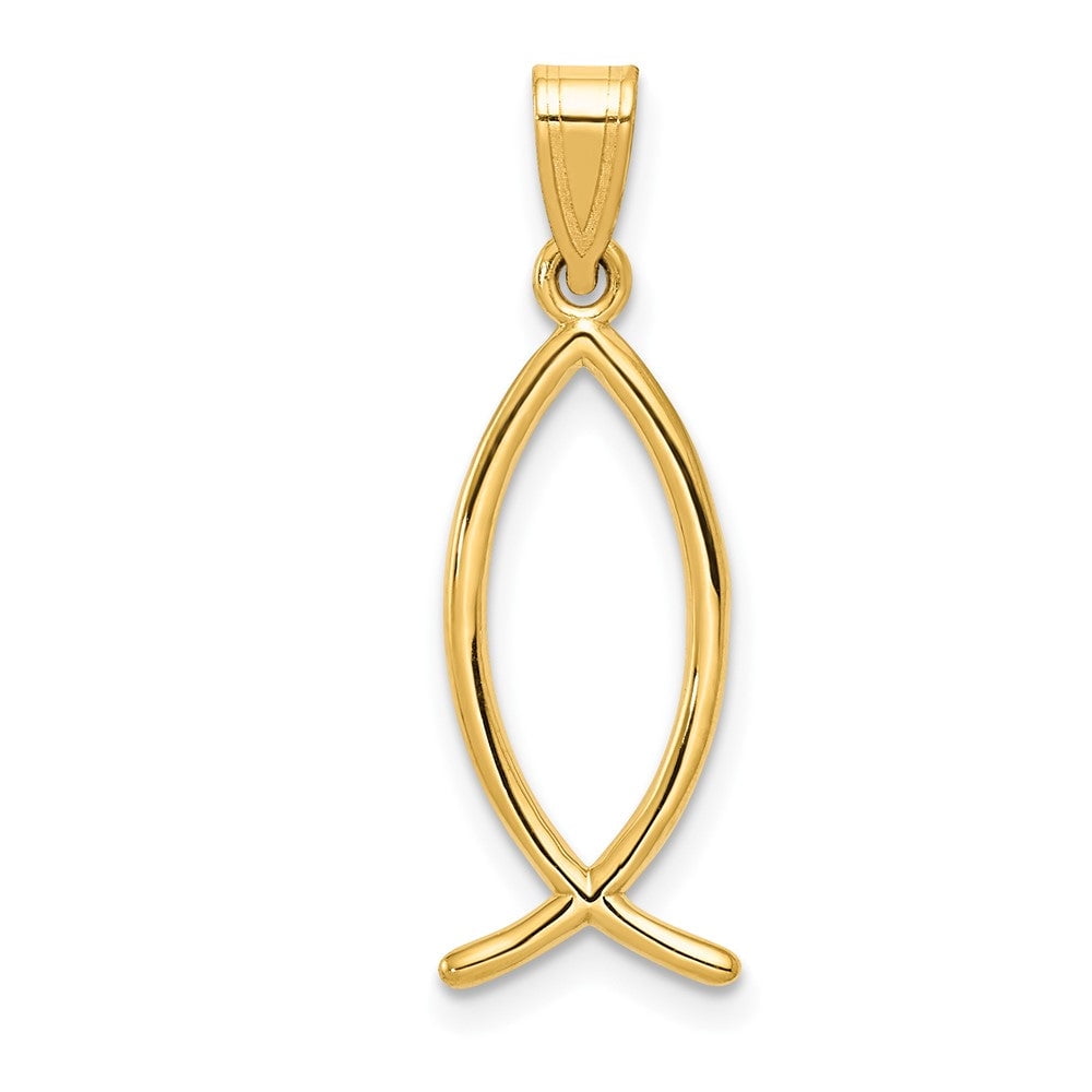 Gold Ichthus Fish Charm, Made in USA - Walmart.com
