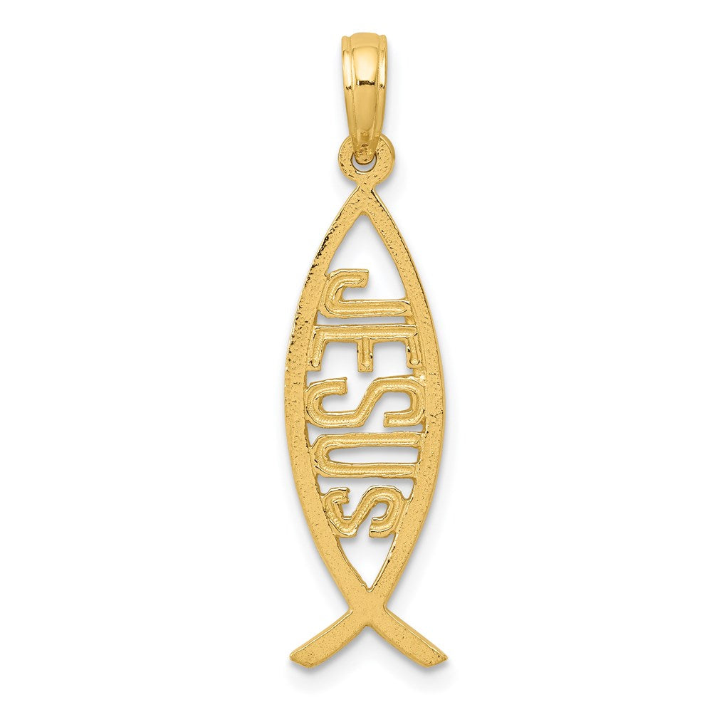 Gold Ichthus Fish with Jesus Pendant Charm - Walmart.com