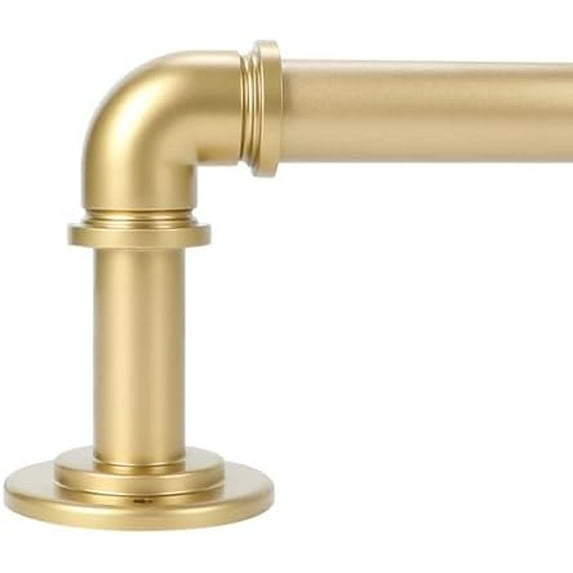 Gold Industrial Curtain Rods for Windows 66 to 120 Inch(5.5 to 10 Feet ...