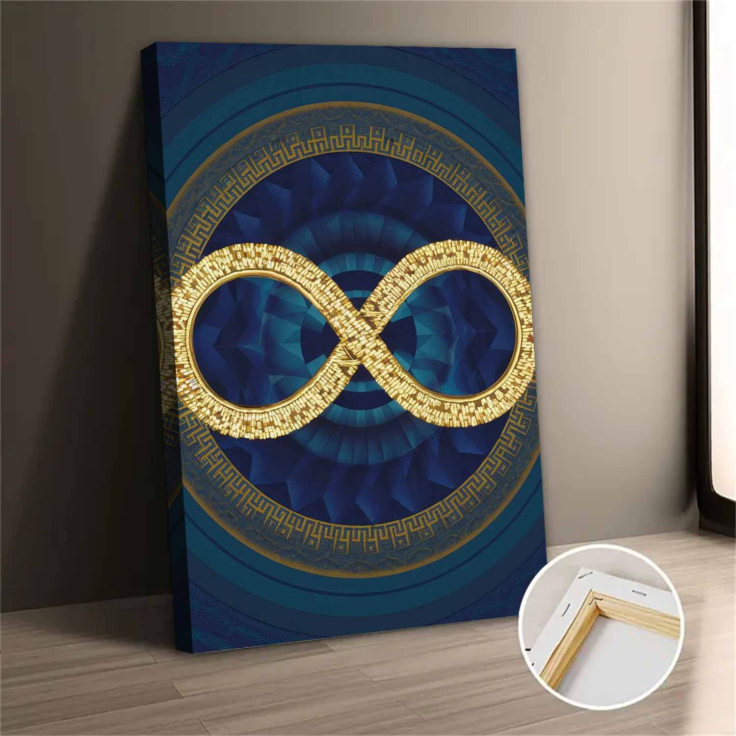 Gold Infinity Symbol Abstract Canvas Wall Art For Living Room Bedroom ...
