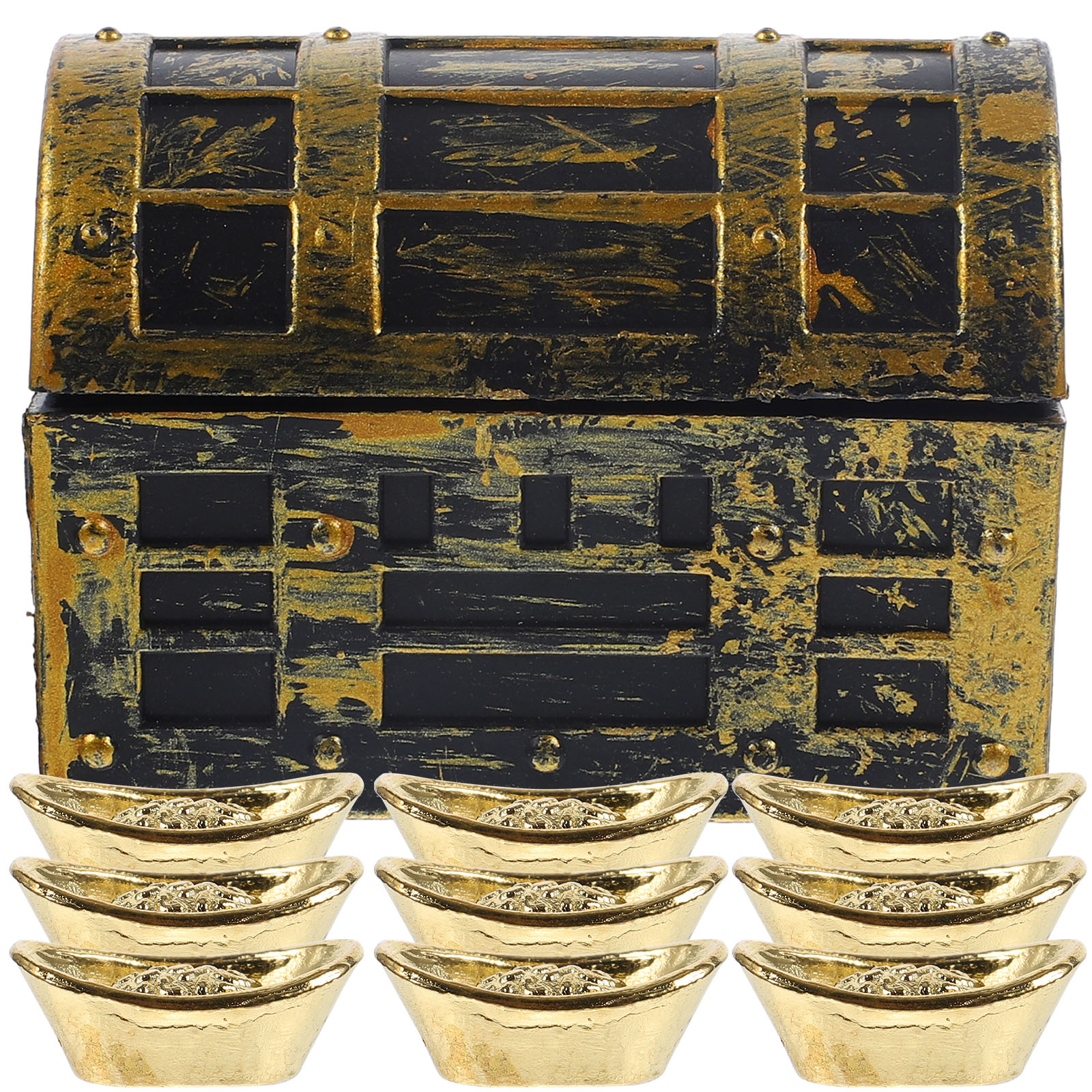 Gold Ingot Model Decor for Office Tiny House Mini Plastic Alloy ...