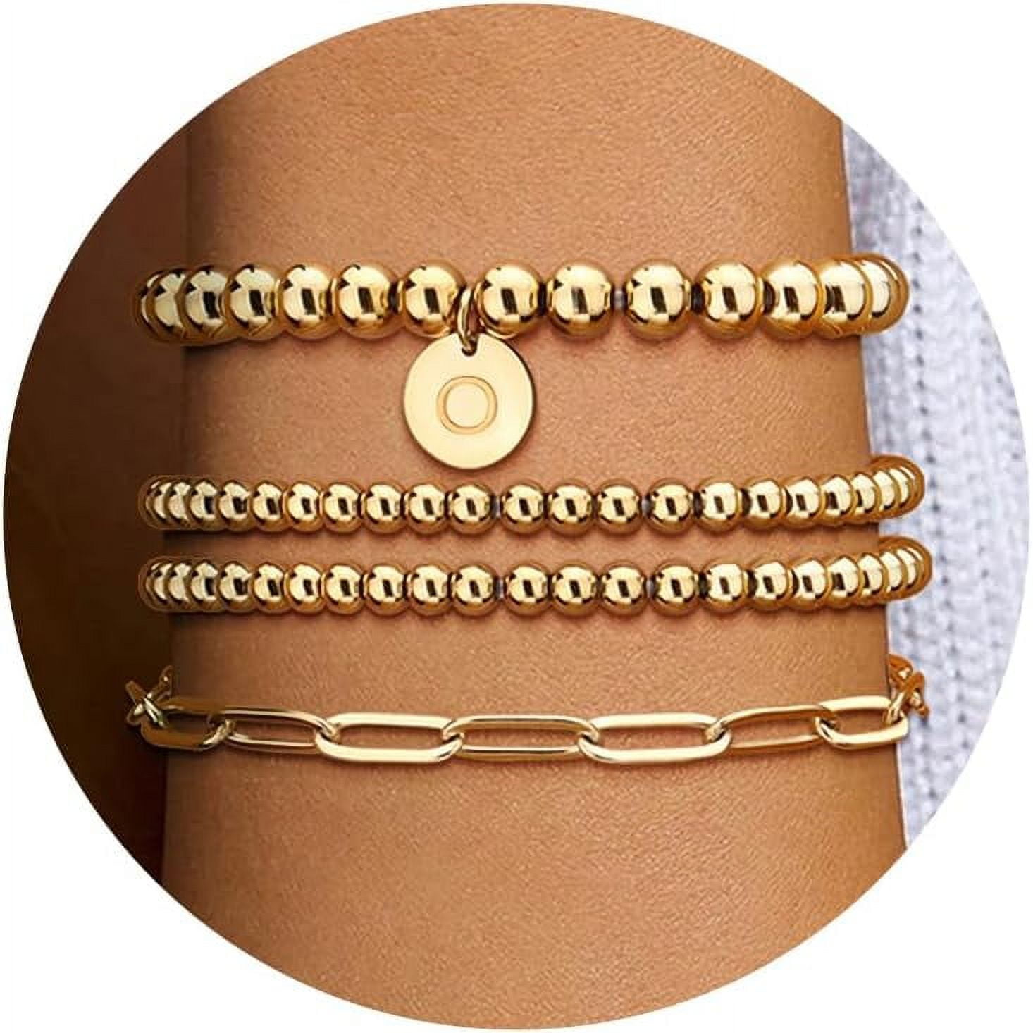 Gold Initial Bracelet For Women Non Tarnish, Stainless Steel Gold ...