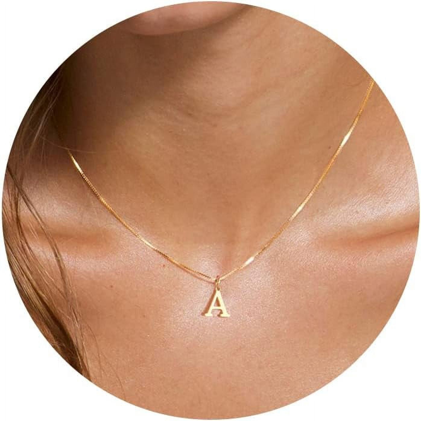 Gold Initial Necklaces For Women Girls Dainty Gold Letter Necklace