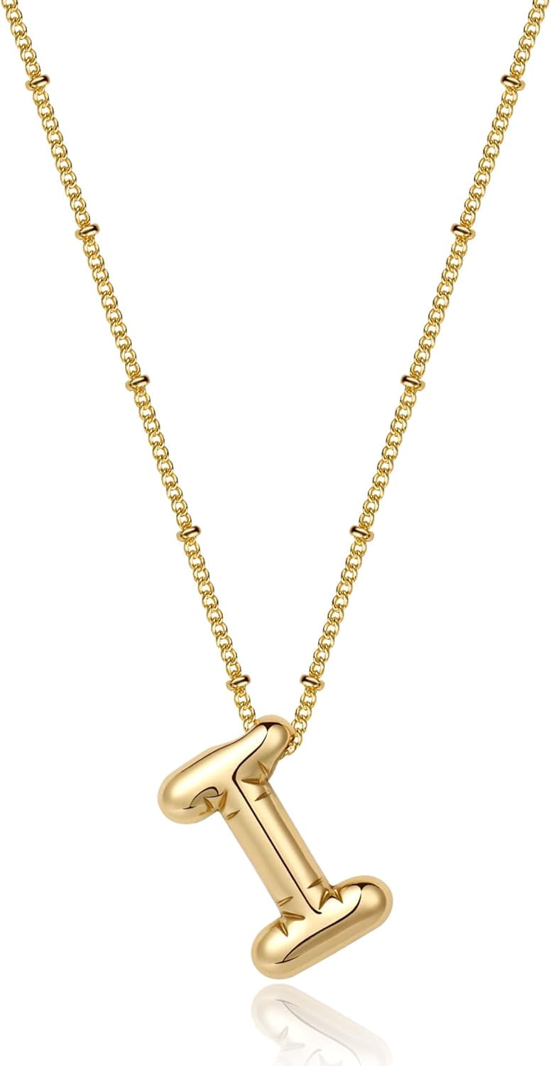 Gold Initial Necklaces for Women 18K Gold Plated Dainty Letter Necklace ...