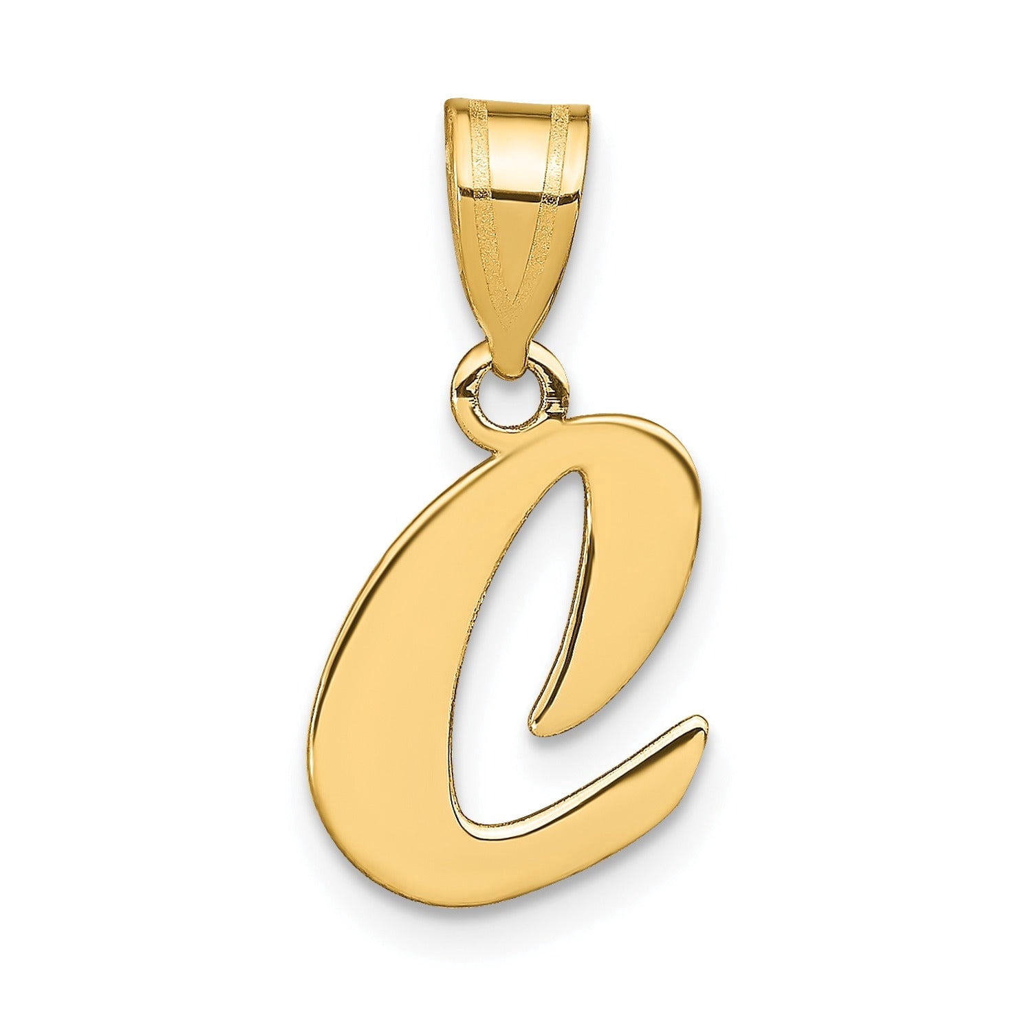 Fine Color Jewels Women’s Initial Pendant C Letter 14K Yellow Gold ...