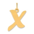 Fine Color Jewels Women’s Initial Pendant X Letter 14K Yellow Gold ...