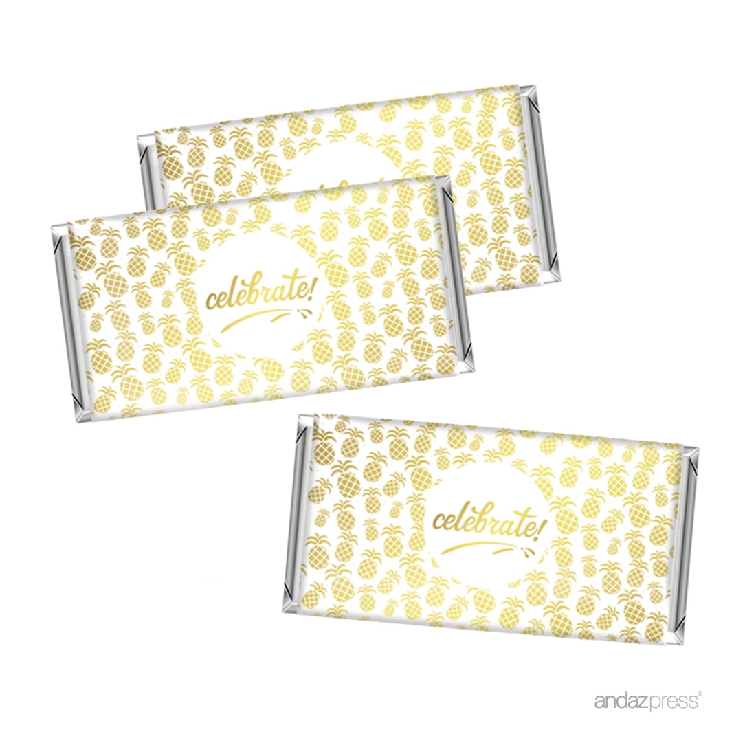 Gold Ink Pineapple Party, 10-Pack Birthday Hershey Bar Party Favor ...