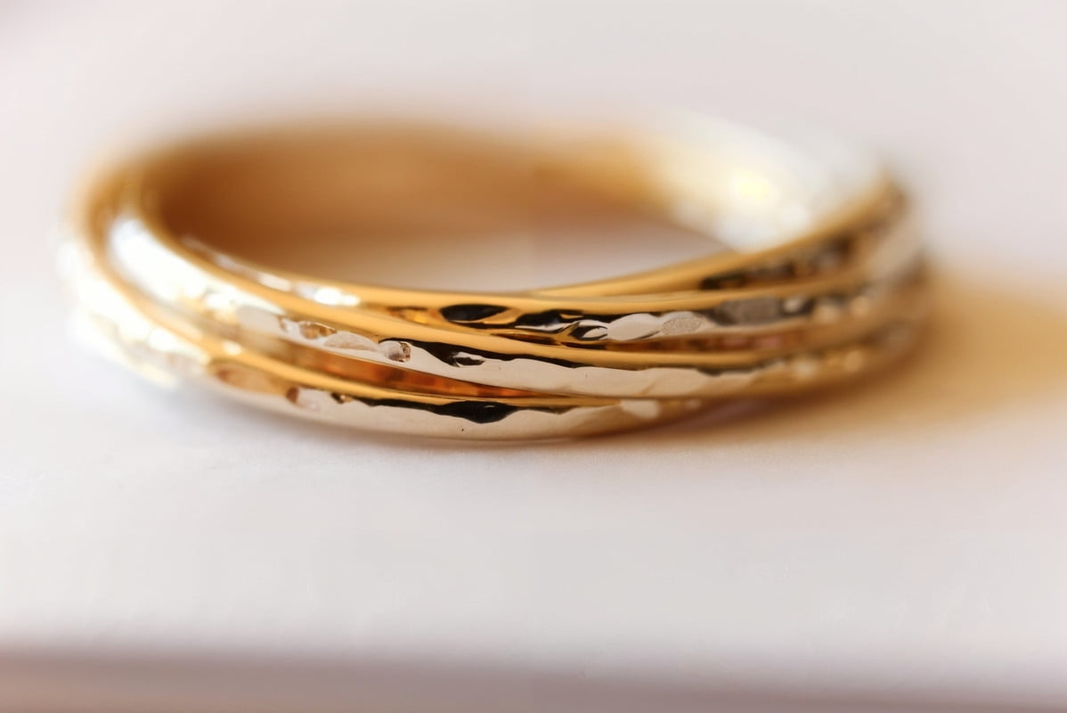 Gold Interlocking Rings, Thumb Rings, Textured Gold Thumb Ring ...
