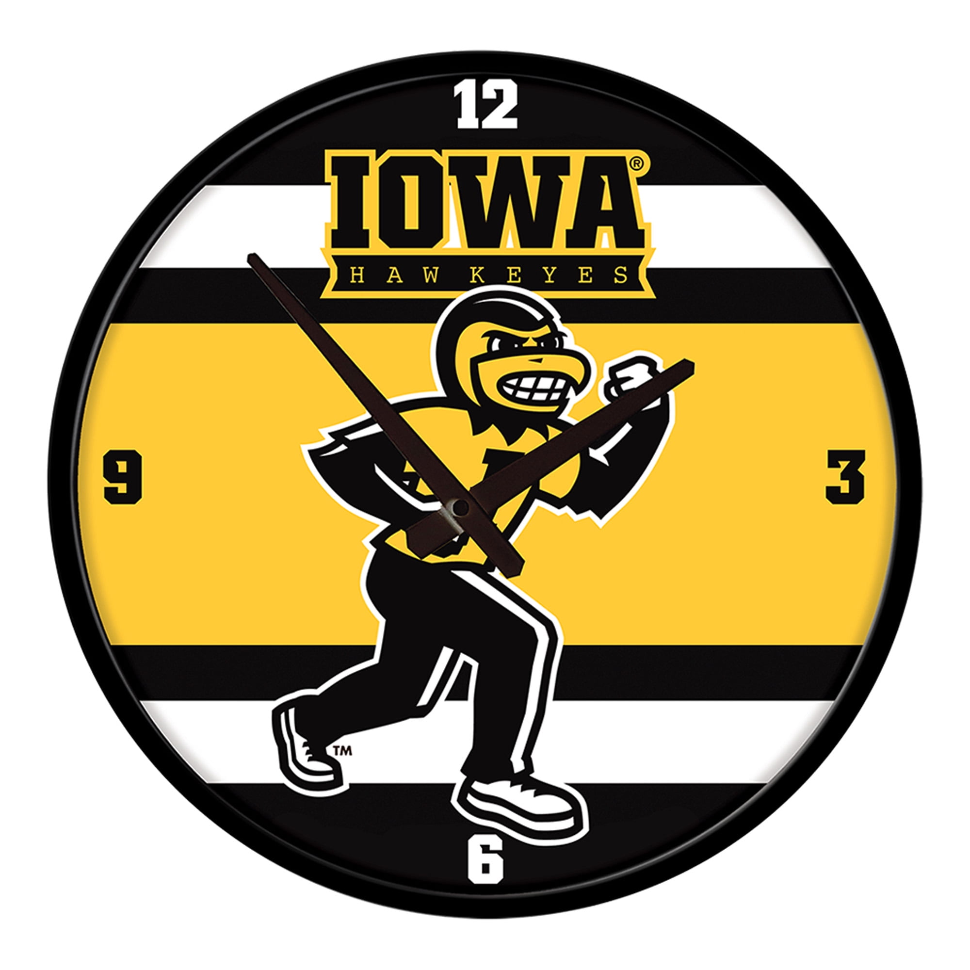 Gold Iowa Hawkeyes Mascot Modern Disc Wall Clock - Walmart.com