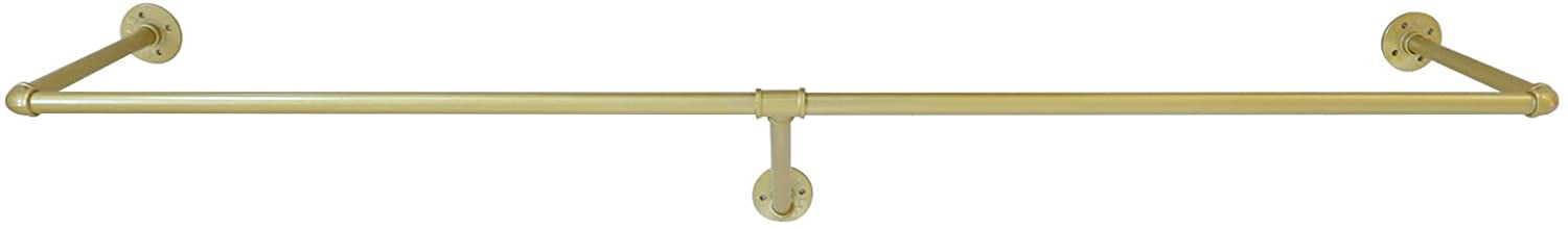 Gold Iron Industrial Pipe Wall Mounted Clothing Rack Wedding Dress ...