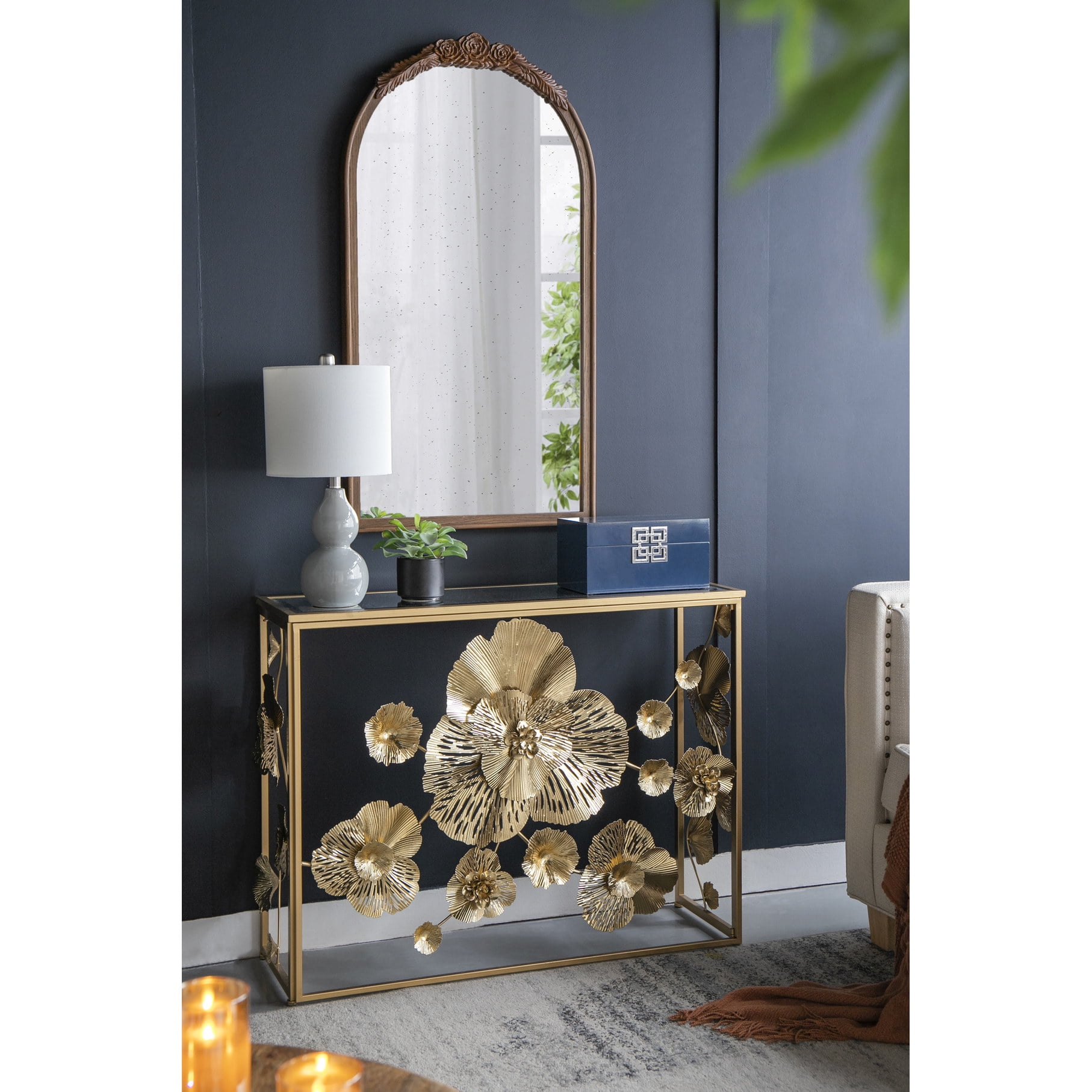Gold Iron Table - Open Back Concealed - Modern Entry - Add Stylish ...