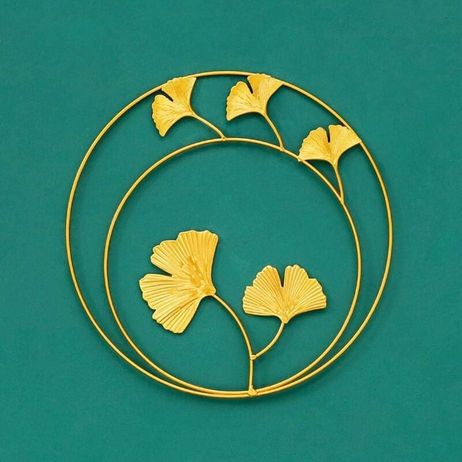 Gold Iron Wall Sculpture Made Of Gingko Leaf, Maple Leaf, Turtle Leaf ...
