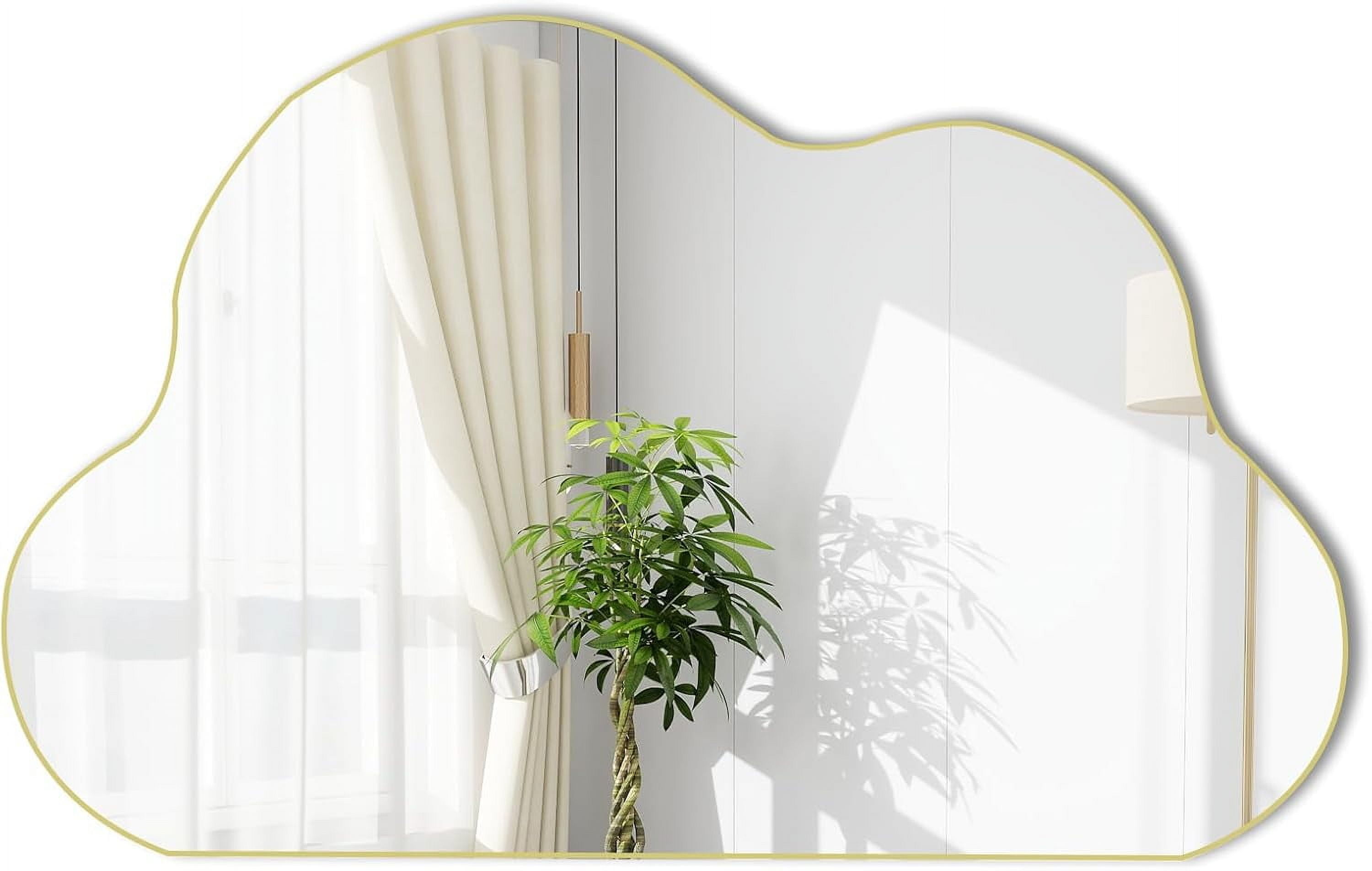 Gold Irregular Mirror, 33.5"x20.5" Cloud Shaped Mirrors, Asymmetrical ...