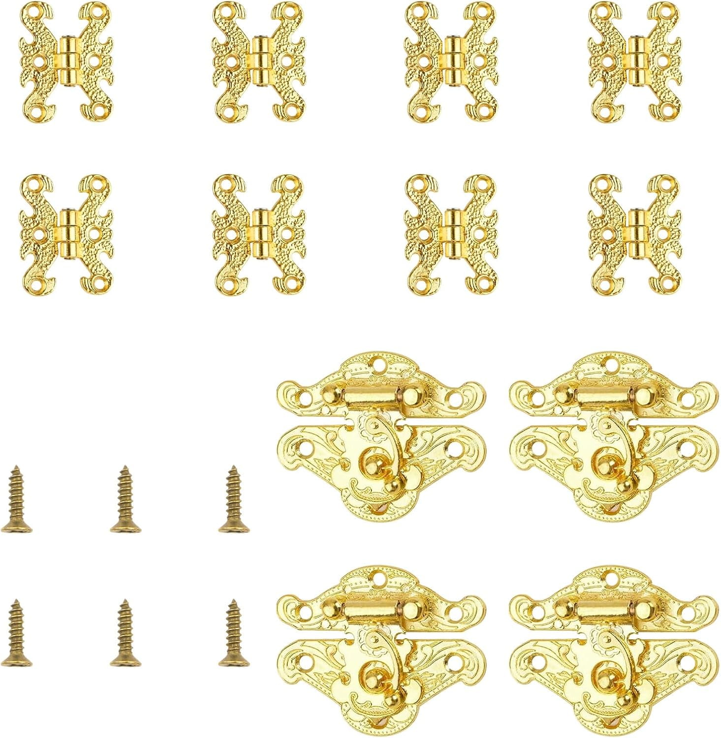 Gold Jewelry Box Latch Hasp Gold Hat Shaped Lock Buckle Mini Box Hinges ...