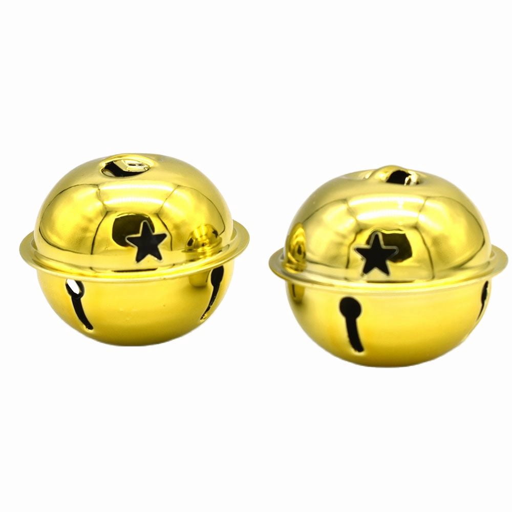 Gold Jingle Bells Big Jingle Bells Pet Bells with Star 40mm 40mm Bells ...