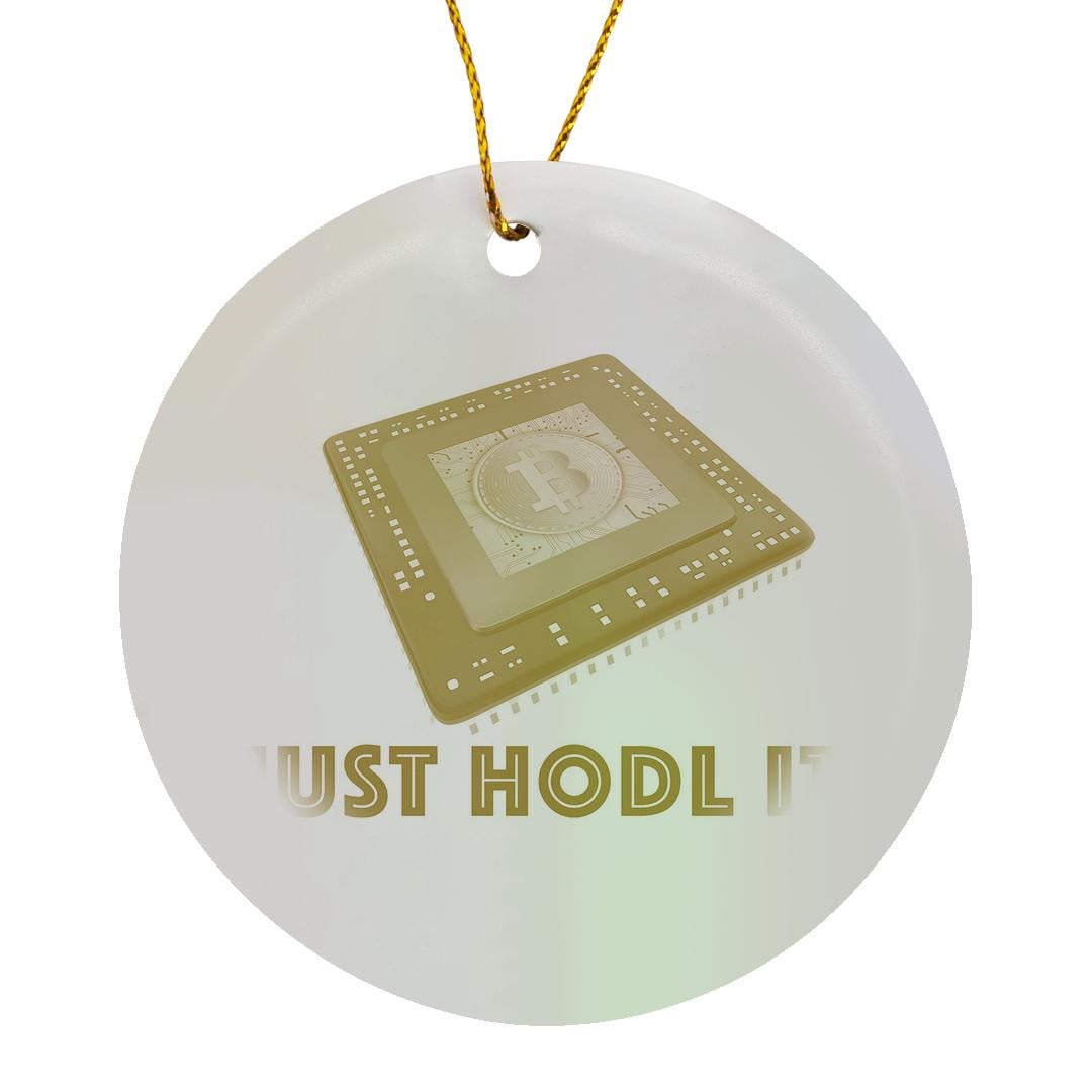 3drose, Gold Just Hodl It with Computer Chip Integrated Circuit, Circle ...