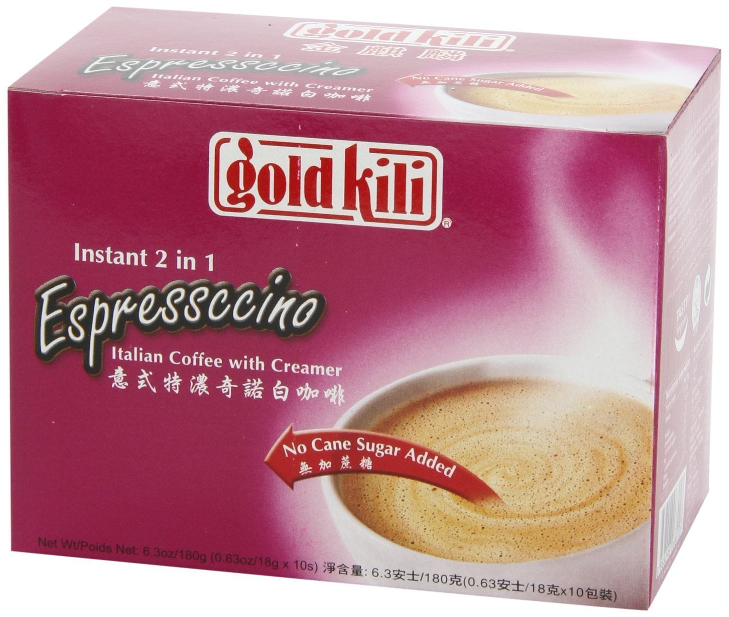 Gold Kili Instant 2 OKA4 in 1 Espressccino Italian Coffee with Creamer (No Cane Sugar Added), 6. ...