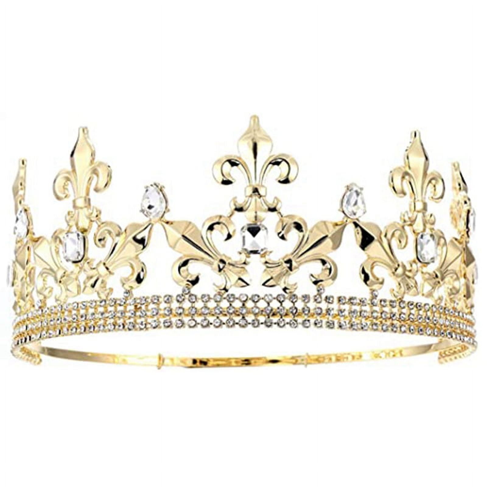 Gold Crown for Men Adjustable Imperial Medieval Birthday Crown Prom ...