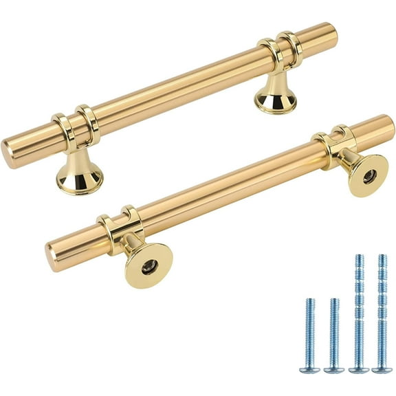 10 Pack Gold Cabinet Handles Brushed Brass Drawer Pulls 3 inch ...