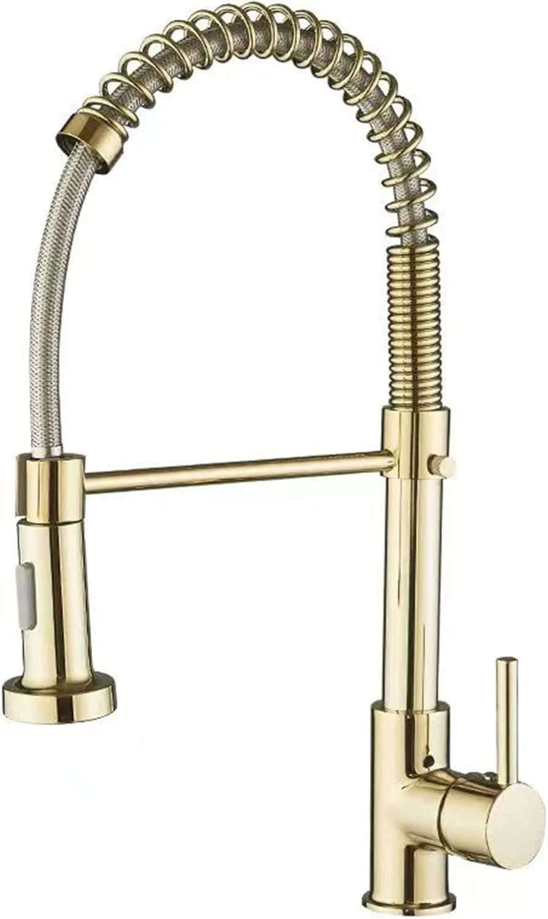 Gold Kitchen Faucet with 2-Function Pull Down Sprayer, 360° Swivel ...
