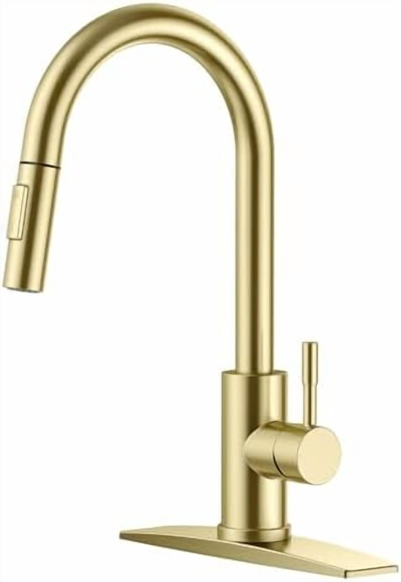 Gold Kitchen Faucet with Pull Down Sprayer, High Arc Modern Classic ...