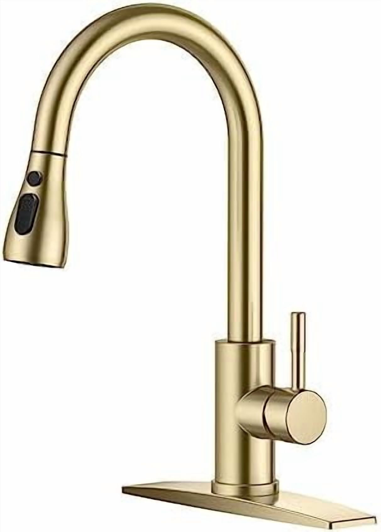 Gold Kitchen Faucet with Pull Down Sprayer, High Arc Single Handle ...