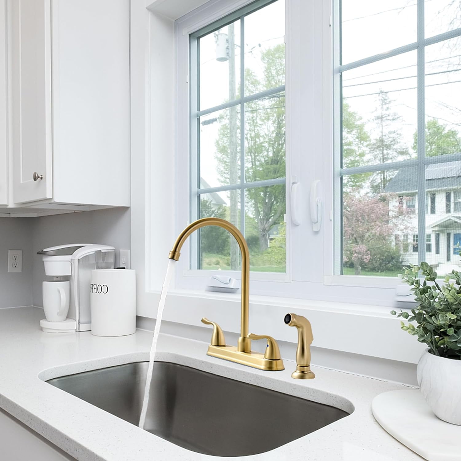 Gold Kitchen Faucet with Side Sprayer - Walmart.com