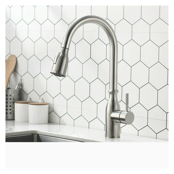 Gold Kitchen Faucets Silver Single Handle Pull Out Kitchen Tap Single ...