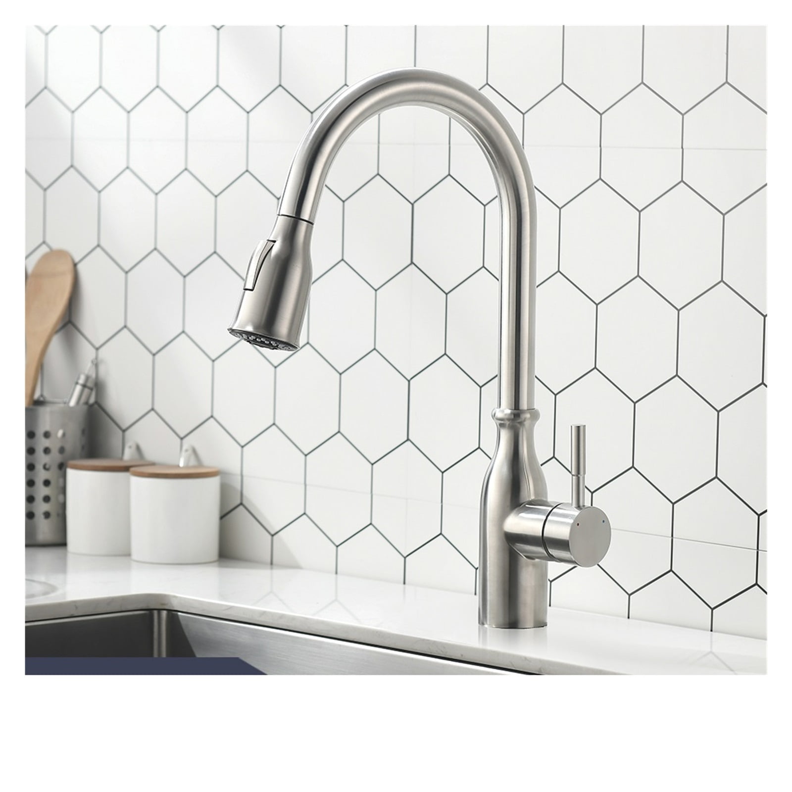 Gold Kitchen Faucets Silver Single Handle Pull Out Kitchen Tap Single ...