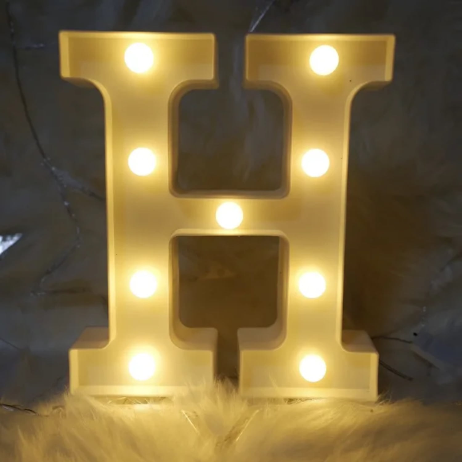 DIY LED Letters Lights 26 English Alphabet 0-9 Digital Number Gold ...