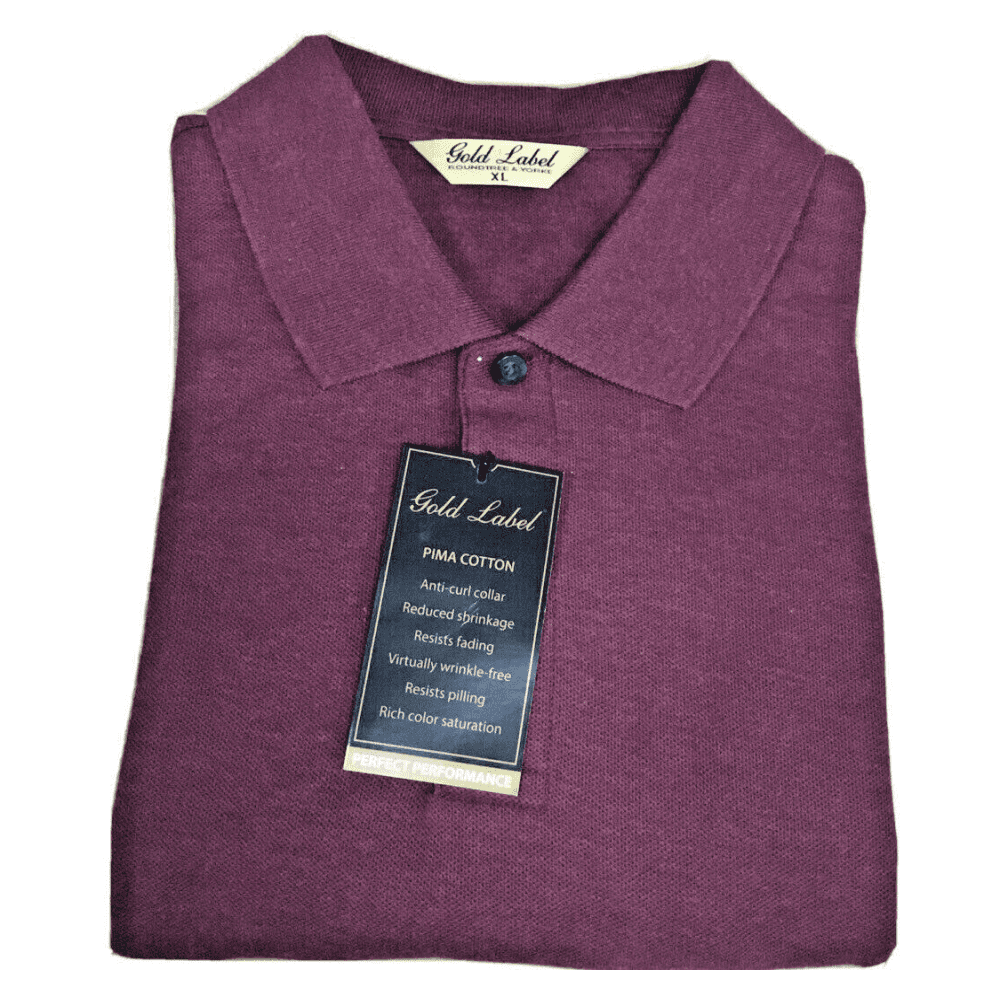 Gold Label Roundtree and Yorke Men's Short Sleeve Polo Shirt, 100% Pima ...