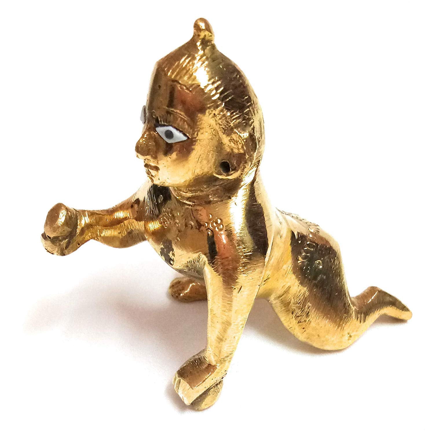 Gold Laddu Gopal Brass Idol, Bal Gopal, Thakur Ji, Golden, Medium Size ...