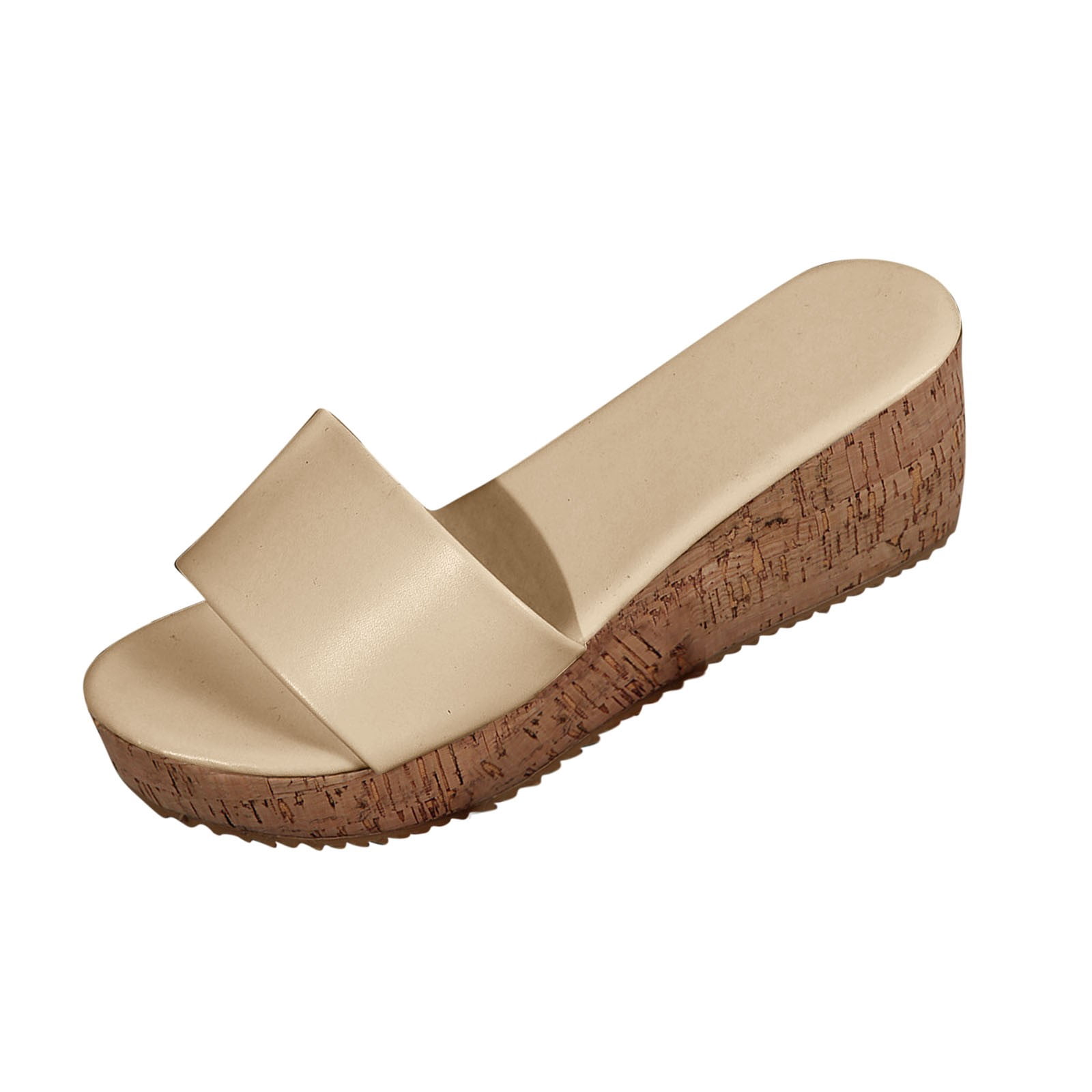 Gold Ladies Summer Fish Mouth Wedge Slippers With Thick Bottom For ...