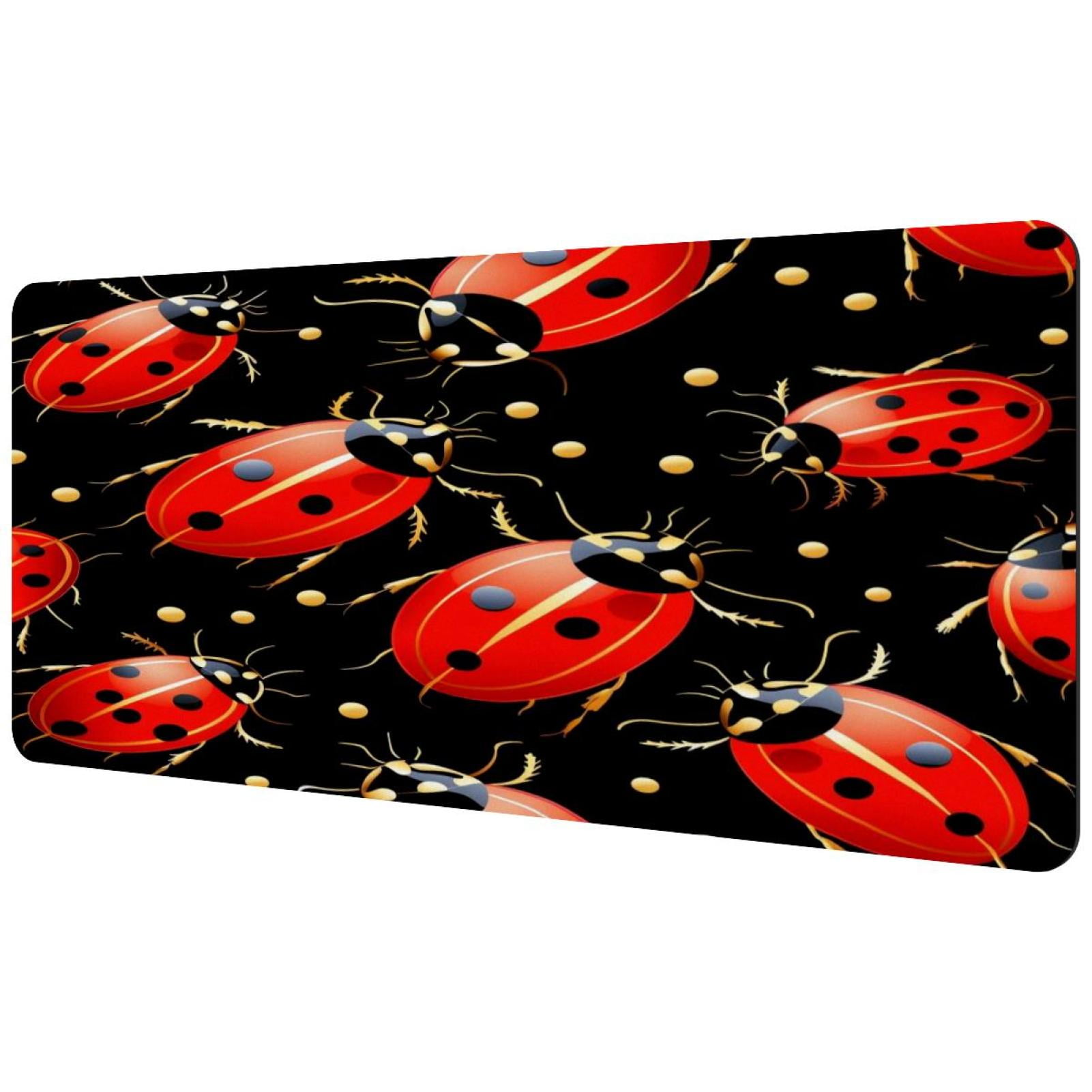 Gold Ladybugs and Dots Mouse Pad, Large Mousepad for Office Home Laptop ...