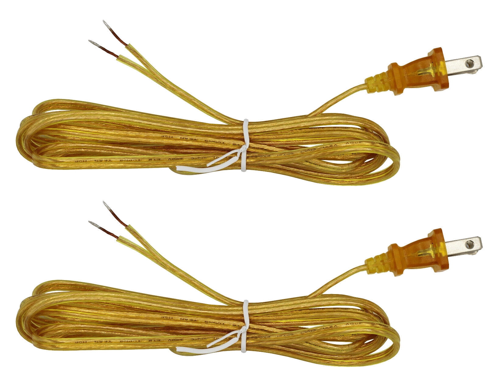 Gold Lamp Cord, 12 Foot Long Replacement Repair Part, 18/2 SPT-1 Wire ...