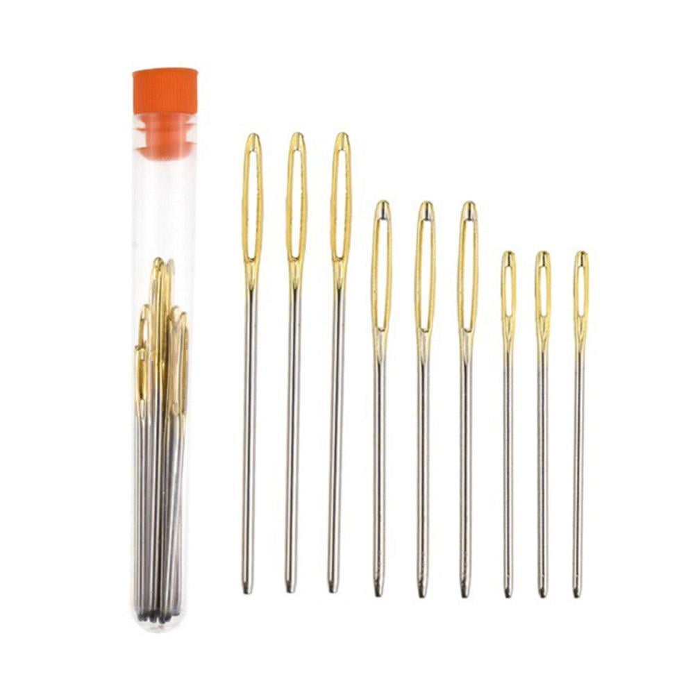 Gold Large Eye Assorted Blunt Long Metal Needles Set, Stainless Steel ...