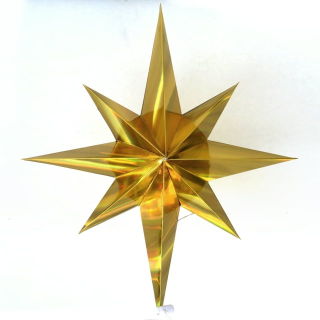 Gold Large Star of Bethlehem Christmas Tree Topper, Collapsible ...