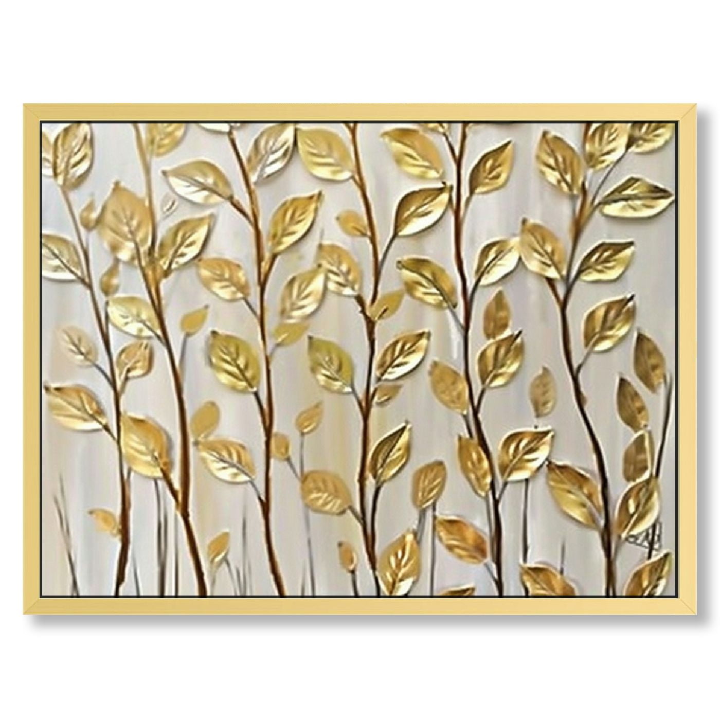 Gold Leaf Picture Abstract Gold Painting Grey and Gold Canvas Wall Art ...