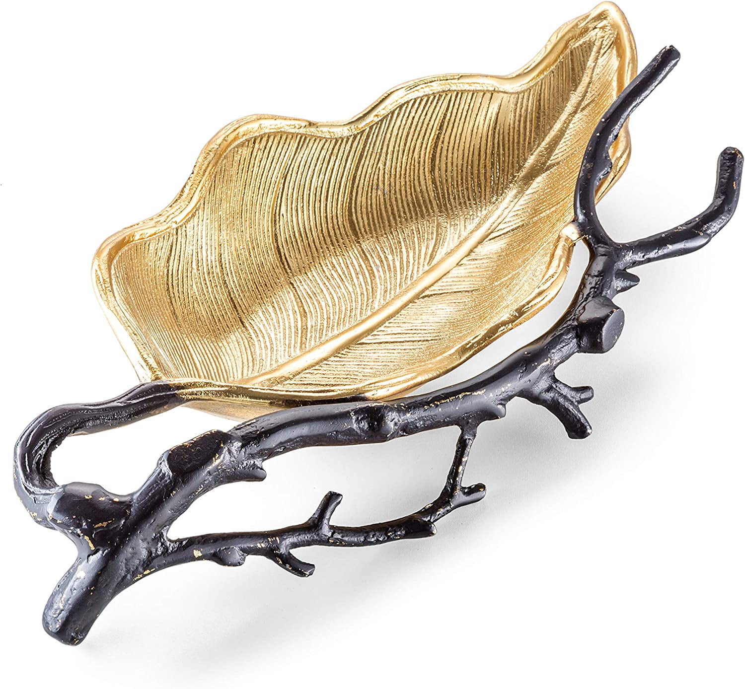 Gold Leaf Shape Candy Dish with Black Branch - Walmart.com