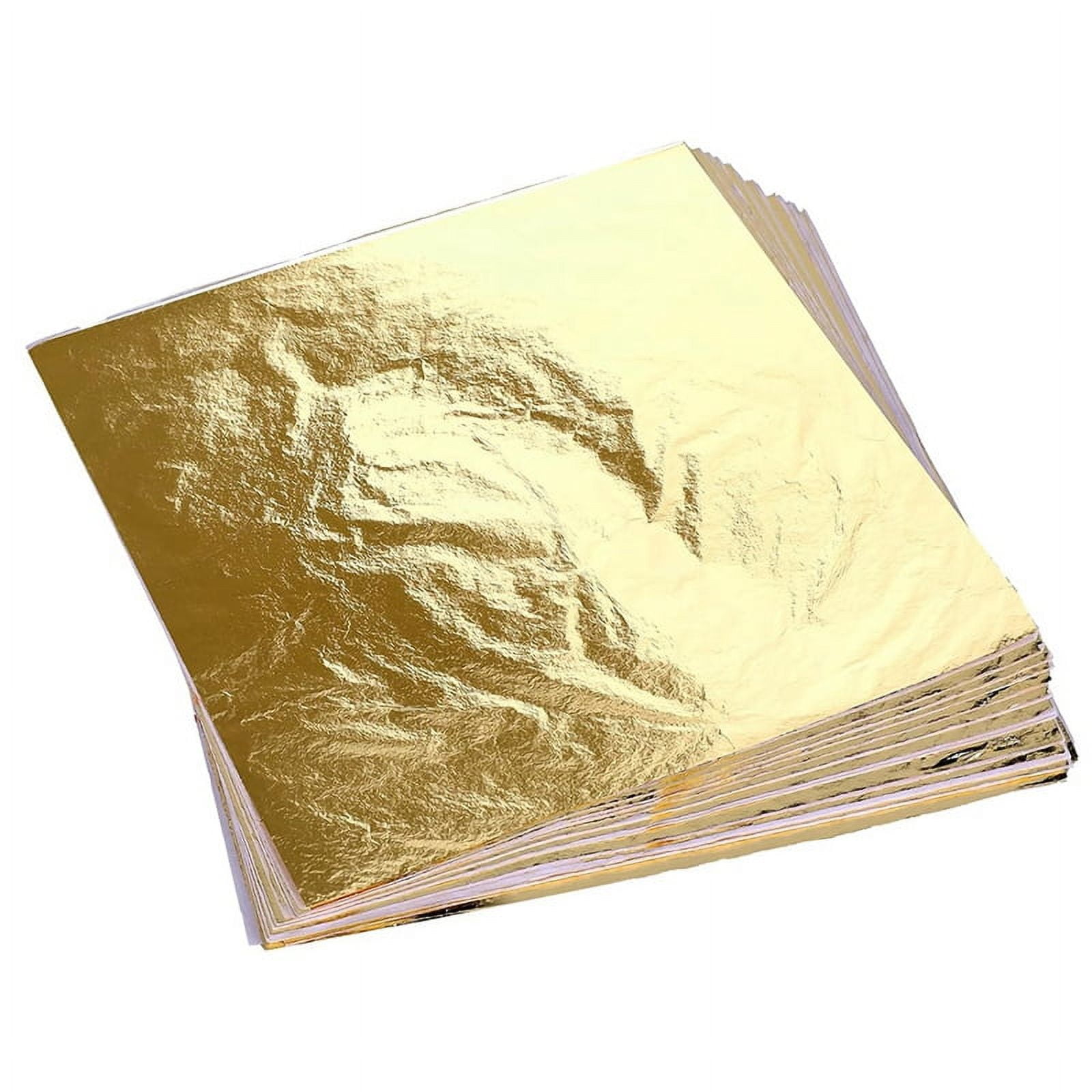 Gold-Leaf Sheets for Art, 200 Pcs 5.5x5.5Inch Gold Foil Sheets Copper ...