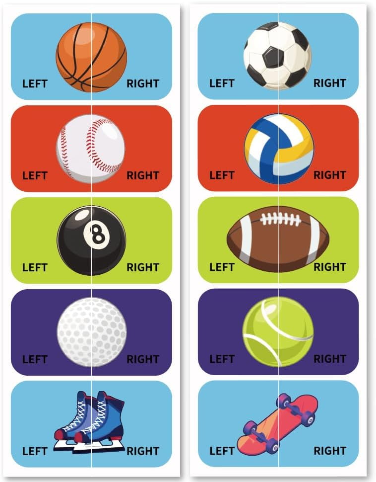Gold Learning Left Right Stickers for Shoes - Sport Elements 100pcs (50 ...
