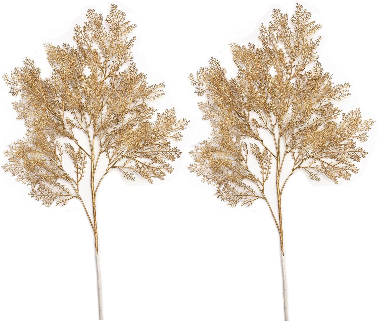 Gold Leaves Decorations for Christmas Artificial Golden Plants Fake ...