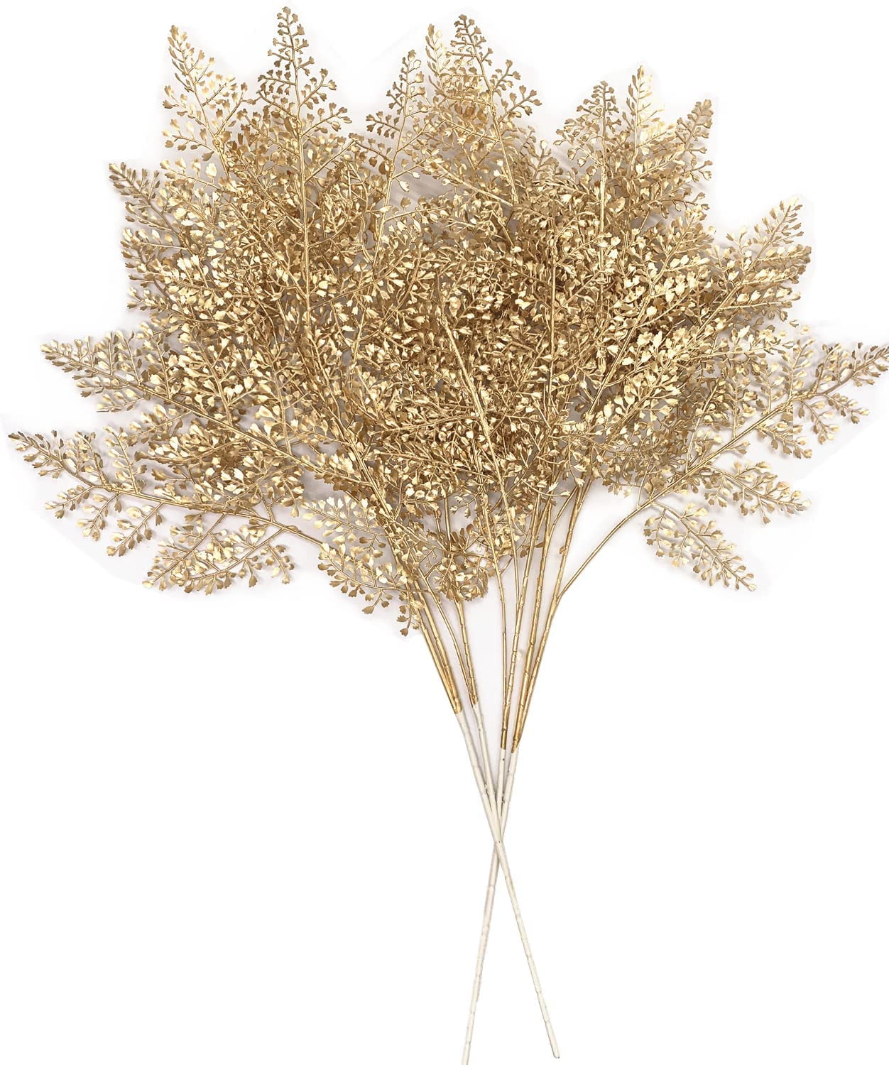 Gold Leaves Decorations for Christmas Artificial Golden Plants Fake ...