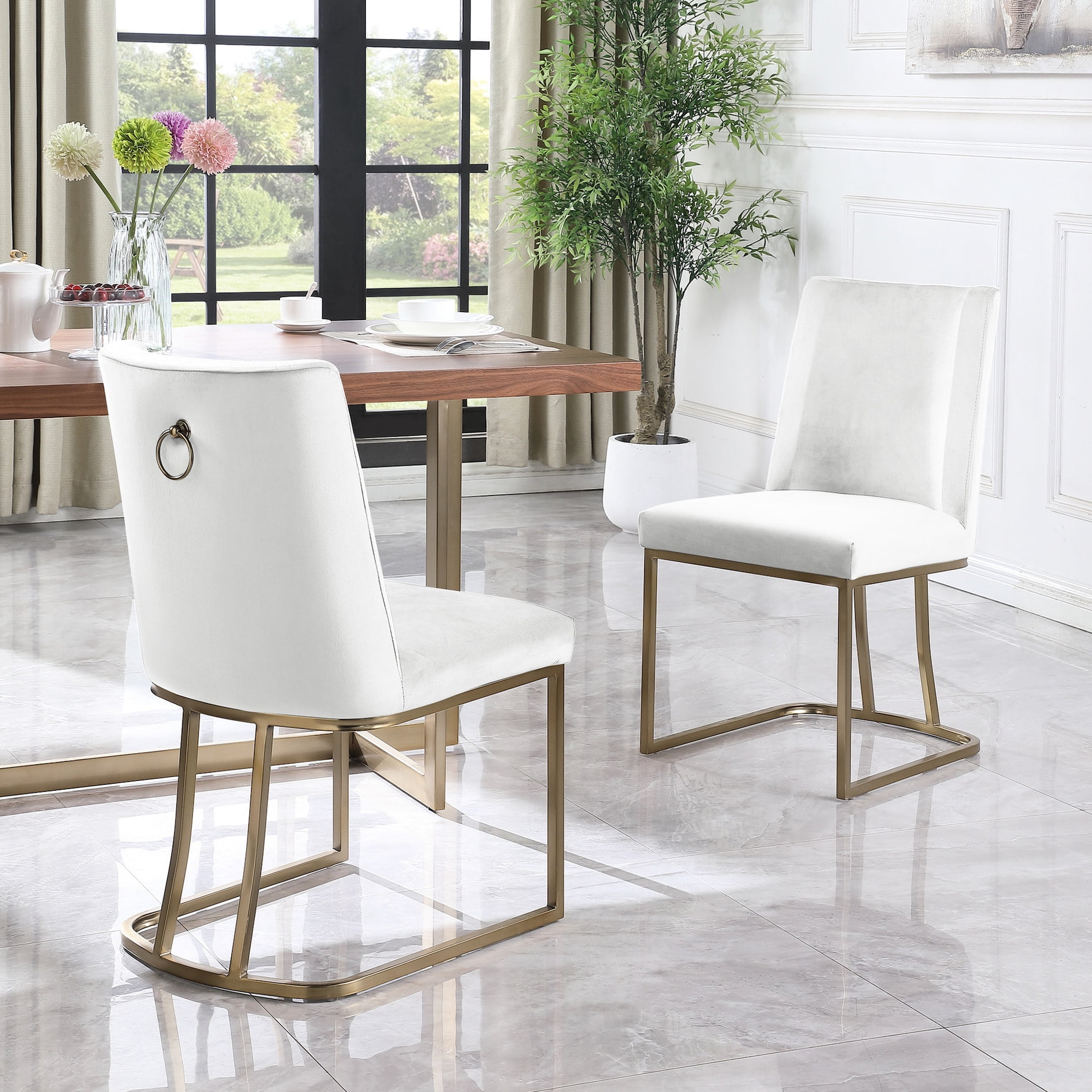 Gold Legs, Velvet Chairs, 18.5 in Depth - Attractive for Dining ...