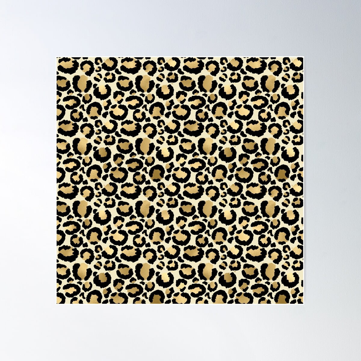 Gold Leopard Print Poster Wall Art, Modern Wall Decor For Living Room ...