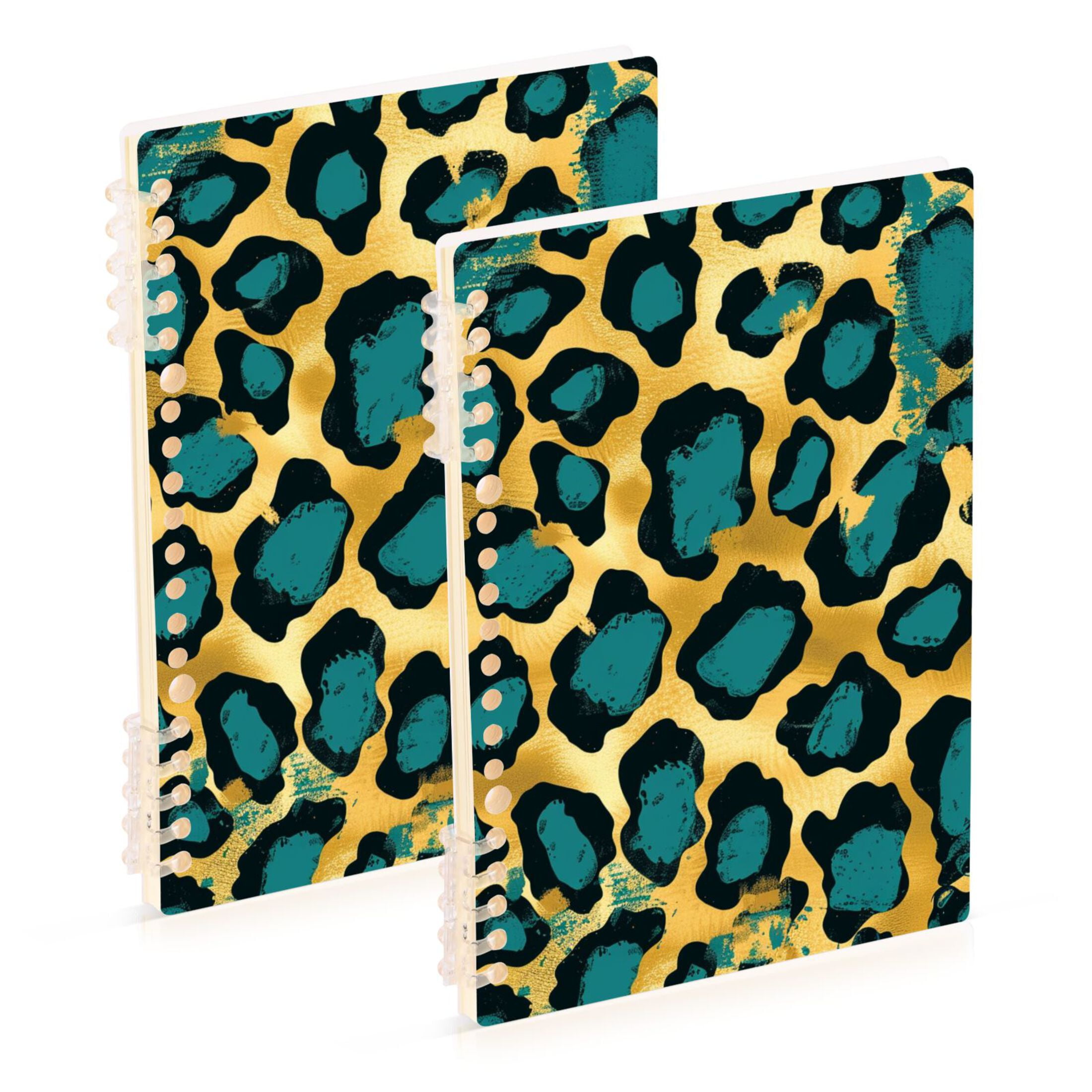 Gold Leopard Print Ring Binder Notebook Journey Note Diary College ...